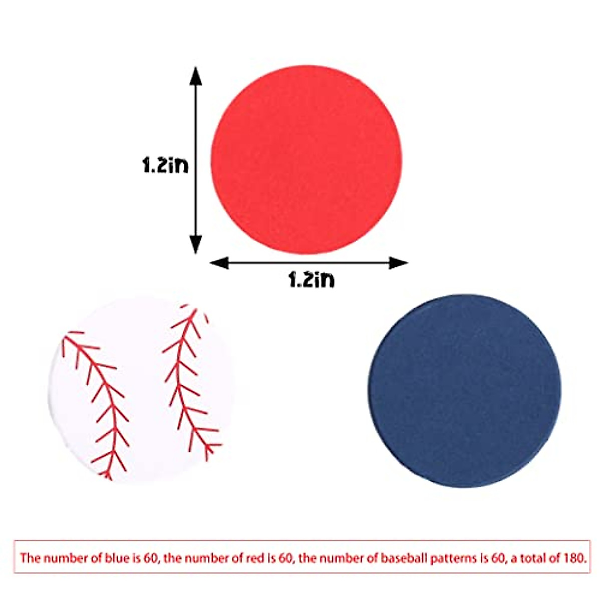 180pc Baseball Confetti for Party - Table Decoration, Sports Themed Birthday Decor for Baby Shower, Photo Booth Props (Baseball Confetti)