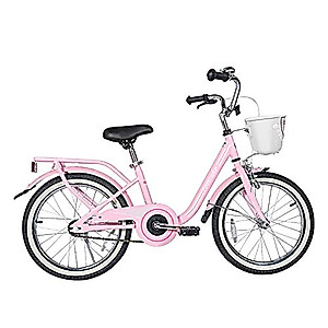 COEWSKE Kid's Bike Steel Frame Children Bicycle 18 Inch with Training Wheel (Pink, 18 Inch)
