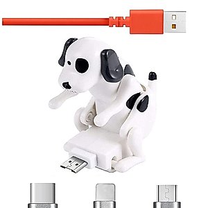 TSWDDLA Funny Humping Dog Fast Charger Cable,Portable Stray Dog Charging Cable,Dog Toy Smartphone USB Cable Charger,for iPhone Android Type-C Various Models Phones. (White, Type-C).