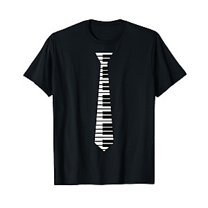 Piano Neck Tie Funny Humorous Keyboard Music Player Fun Gift T-Shirt