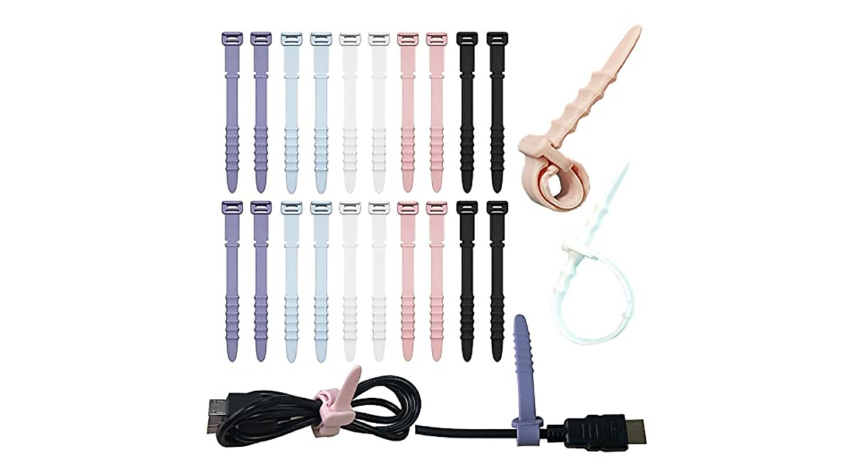 Reusable Silicone Zip Ties – 20pcs for Home & Office