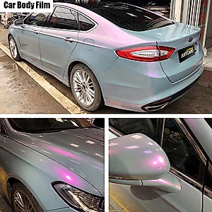 XhuangTech Chameleon Vinyl Wrap Grey to Purple Adhesive Car Body Film Sticker Decal Sheet Roll Air Bubble Release DIY (Grey to Purple, 60" x 59FT （1.52M x 18M)