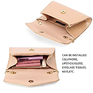 Labair Patent Leather Clutch Evening Bags for Women Wedding Formal Prom Handbag.(Nude)