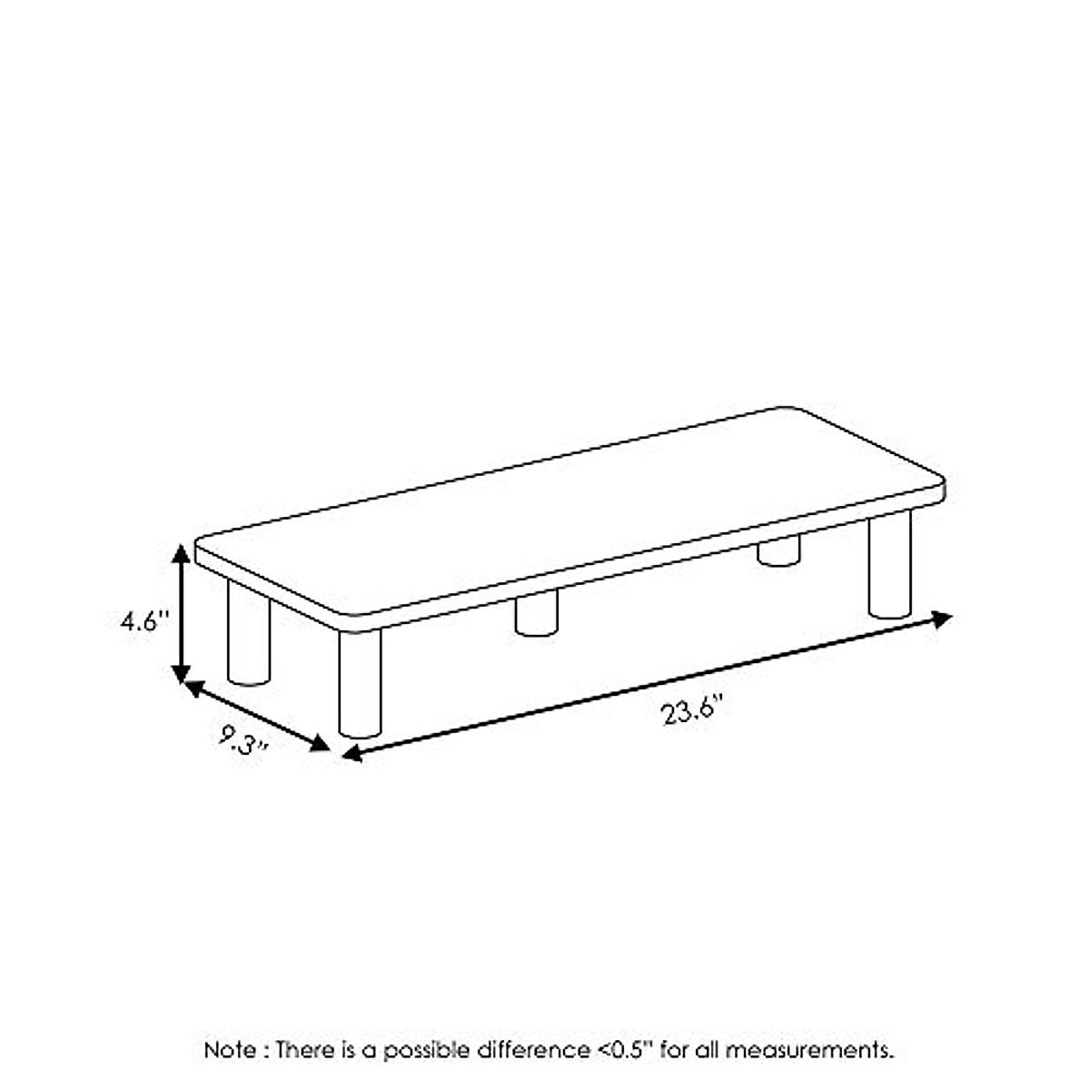 Furinno Turn-N-Tube Monitor Riser Stand, Espresso/Black