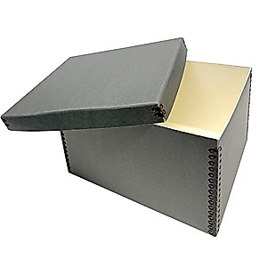 Lineco, Blue/Gray Record Storage Box 12"x15"x10". Archival Acid Free with Metal Edge. Protection from Dust, Light, & Debris. Store & Protect Documents, Files, Prints, 1 Pack