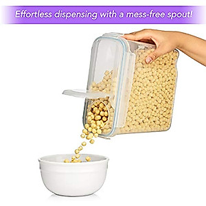 Top Quality Cereal Container Storage Set 3 Pc -135.2oz + 18 Labels & Pen - Airtight Dry Food Keepers - Great For Cereal, Flour, Sugar - BPA Free Dispenser - Shazo …