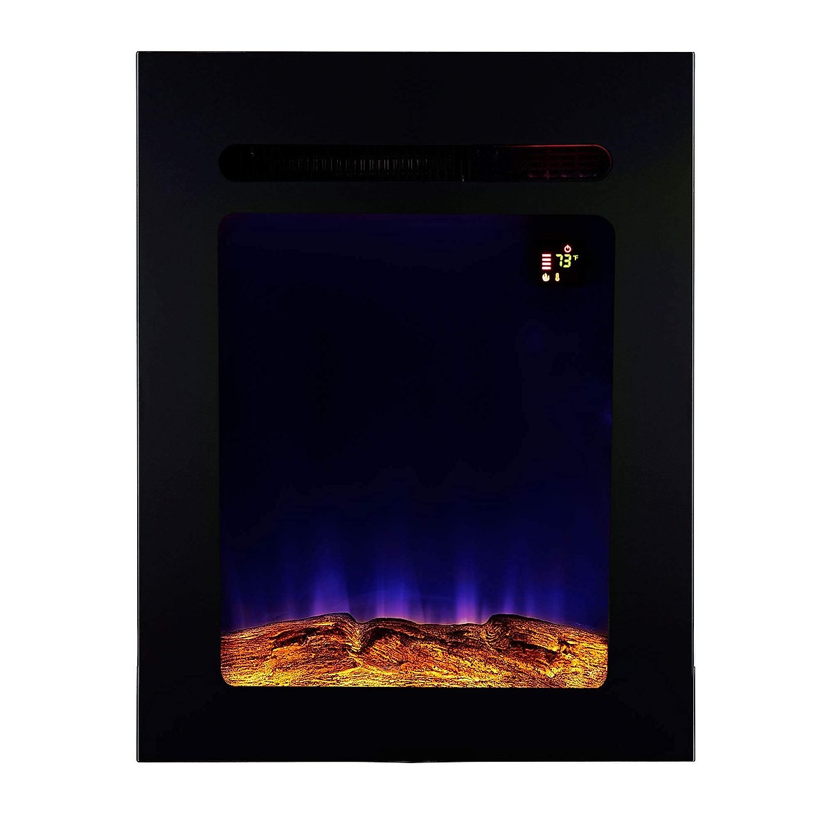 RecPro RV Fireplace 18" | Recessed Electric Fireplace | Glass with Log View | Includes Remote | Three Different Flame Color Options