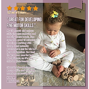 Montessori Toys for Toddlers Lacing Beads with Numbers - Developmental and Fine Motor Skills Toy