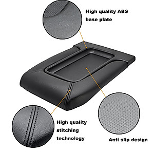 NHILES Center Console Lid Replacement Kit for 1999 2000 2001 2002 2003 2004 2005 2006 2007 Silverado/Avalanche/Suburban/Sierra/Yukon Replaces Number 19127364, 19127365, 19127366 (Black)