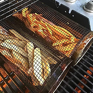 2023 new Stainless Steel Barbecue Cooking Grill Grate - Outdoor Round BBQ Campfire Grill Grid - Camping Picnic Cookware (2PCS 30com)