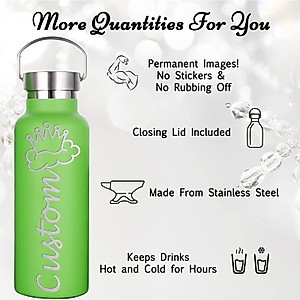 Busparst Personalized Water Bottles Insulated with Straw,Custom Engraved Sport Water Bottle with Name,Customized Stainless Steel Water Bottle for Girl and Boys.