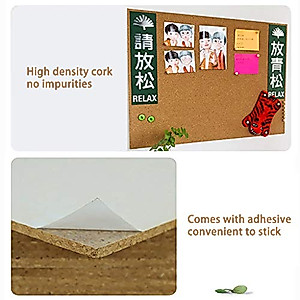 Wall decoration Cork DIY Needle Board, self-Adhesive Notice Board of Office Children's Bedroom, with 20 thumbtacks