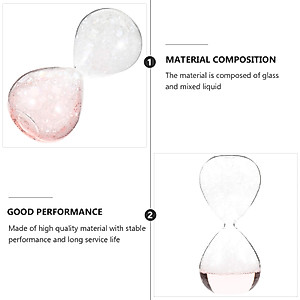 Glass Hourglass Timer Liquid Hourglass Liquid Motion Timer Hourglass Bubble Singing Hourglass Home Decorations Birthday Gifts (Pink) Water Wiggler