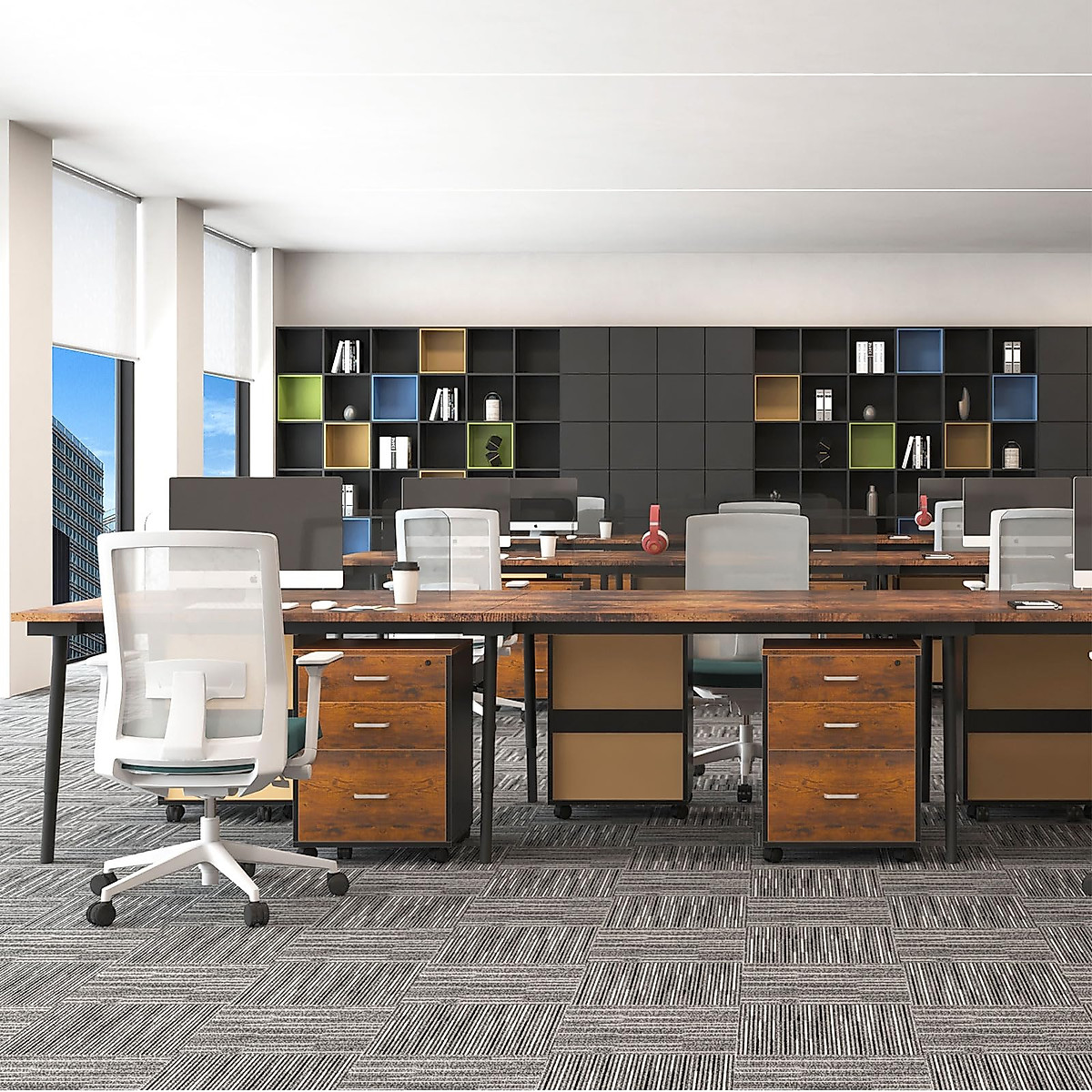 Need 3 Drawer Wood Mobile File Cabinet with Lock,Rolling Filing Cabinet for Letter/A4 Size for Home Office,Rustic Brown 10CZSSFC04FG-ND