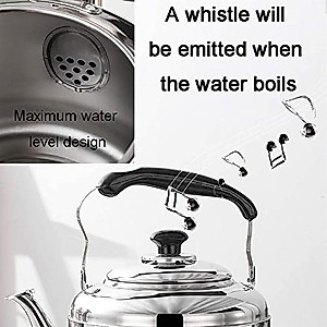 Food Grade Stainless Steel Tea Pots for Stove Top Automatic Whistling Tea Kettle, Anti-scalding Handle Dustproof Lid, Suitable for All Kinds of Stoves (Size : 5L)
