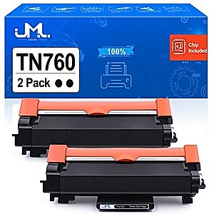 JMLCOLORS Compatible Brother TN760 Toner Replacement for High Yield TN-760 TN-730 TN760 TN730 Cartridges Work for DCP-L2550DW MFC-L2710DW HL-L2390DW HL-L2370DE MFC-L2750DW MFC-L2730DW Printer (2-Pack)