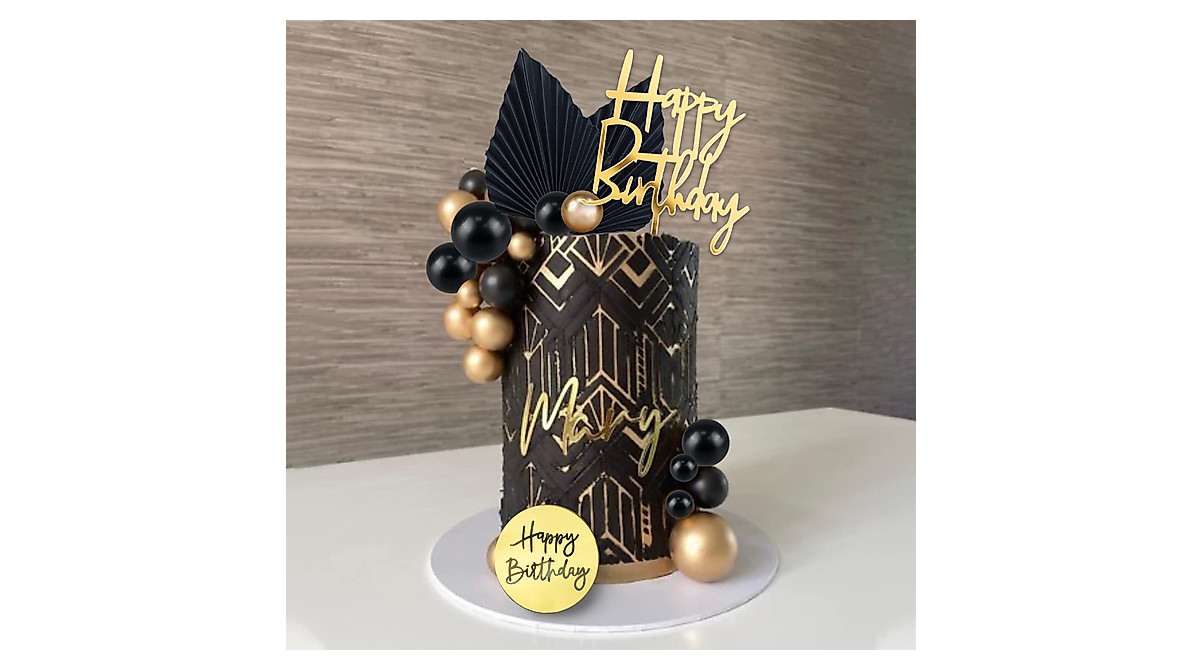 25 PCS Birthday Cake Topper Set, Acrylic Happy Birthday Cake Toppers ...