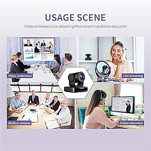 FEELWORLD USB10X Video Conference Webcam USB PTZ Camera 10X Optical Zoom Full HD 1080p for Live Streaming Church Business Education Medical Conference Room Camera System