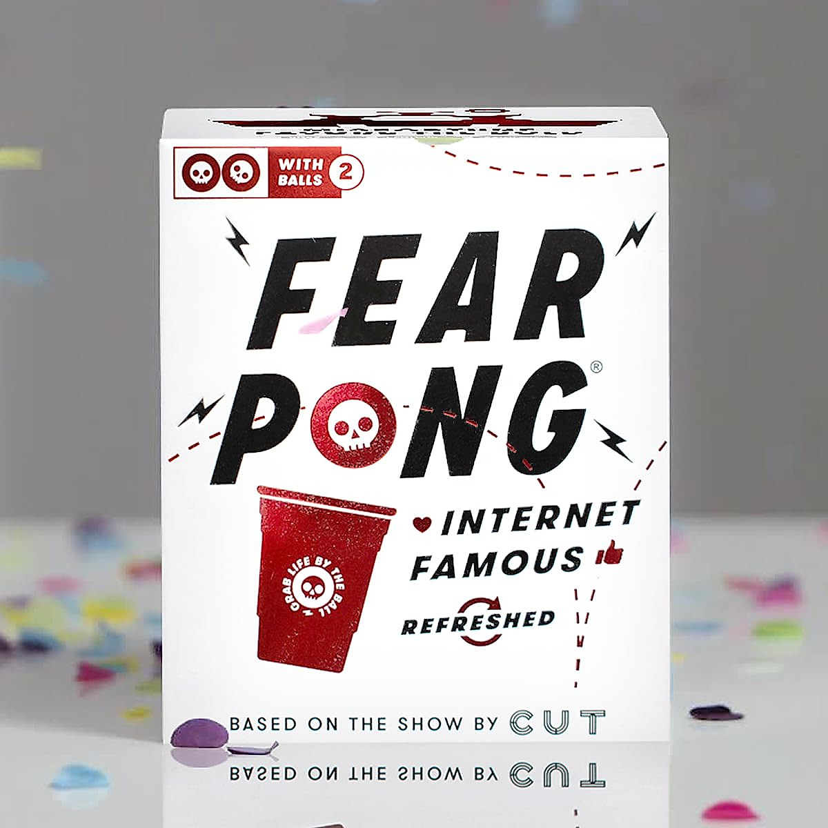 Fear Pong: Refreshed Edition – Unleash Your Wild Side – The Daring Adult Card Game by Cut – Contains 200+ Horrible Dares – Extreme Beer Pong for Parties and Game Night