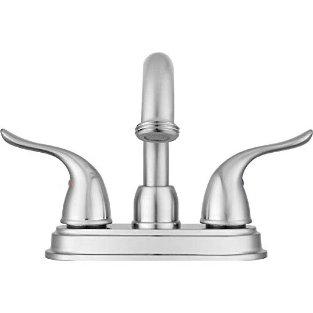Pacific Bay Treviso Utility Laundry Sink Faucet - Threaded Brass Spout Hose End, Swivel Spout, 2-Handle Levers, Centerset (Brushed Satin Nickel Plated)