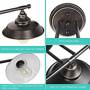 Farmhouse Bathroom Vanity Wall Light Fixture Dark Bronze, Industrial Rustic Style 3-Light Vanity Wall Sconce, Vintage Wall Mount Lamp for Bathroom, Bedroom, Vanity Mirror, Cabinets, Dressing Table