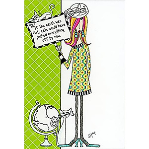 Pictura If The Earth Was Flat Funny Cat Dolly Mamas Birthday Card