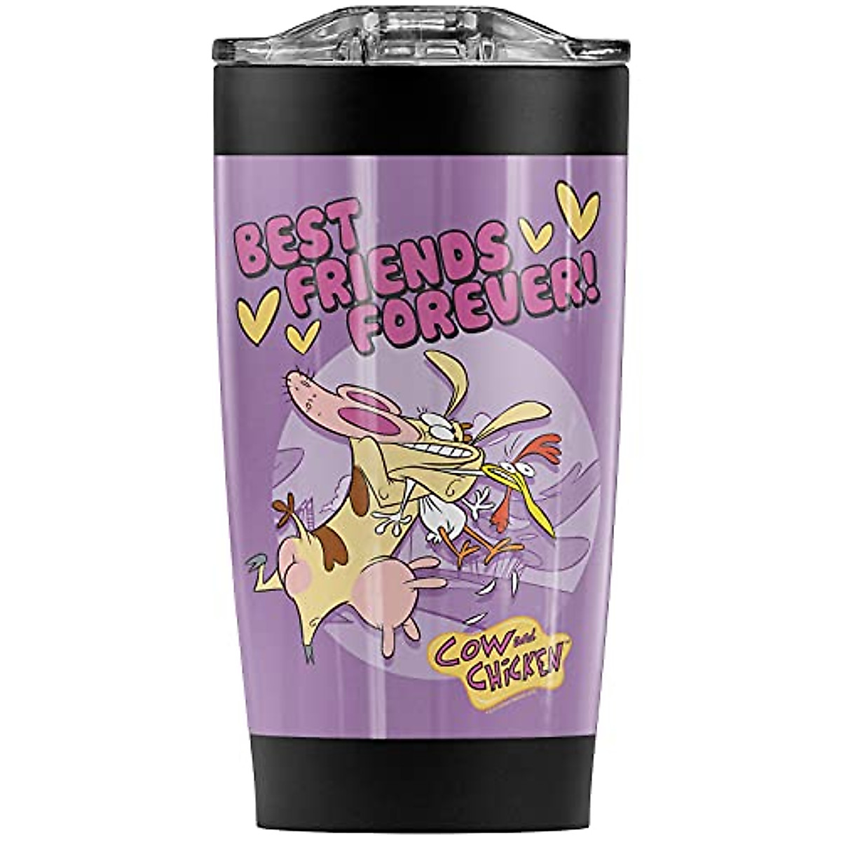 Logovision Cow and Chicken Best Friends Stainless Steel Tumbler 20 oz Coffee Travel Mug/Cup, Vacuum Insulated & Double Wall with Leakproof Sliding Lid | Great for Hot Drinks and Cold Beverages
