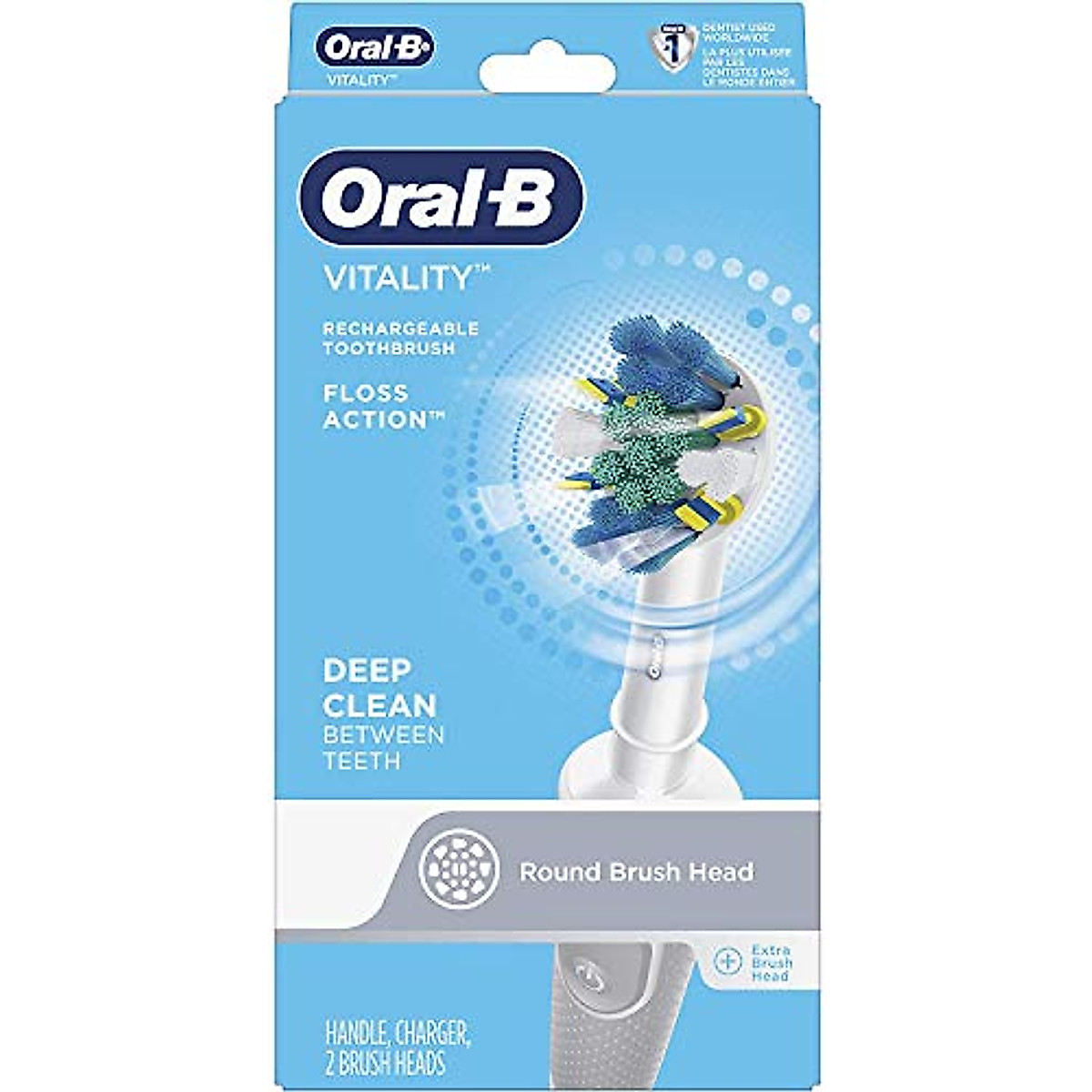 Oral-b Vitality Floss Action Rechargeable Power Toothbrush, Blue and White