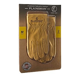 Plainsman Leather Gloves - 2 Pair - Medium