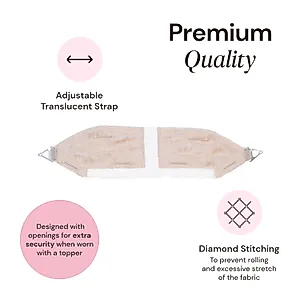 MILANO COLLECTION Lace Top Grip Comfort Band for Toppers Hair & Wiglets, Non-Slip & Glueless Velvet Wig Band for Large Base Hairpieces, Adjustable Top Grip for Hair Topper & Wigs, Beige, Large