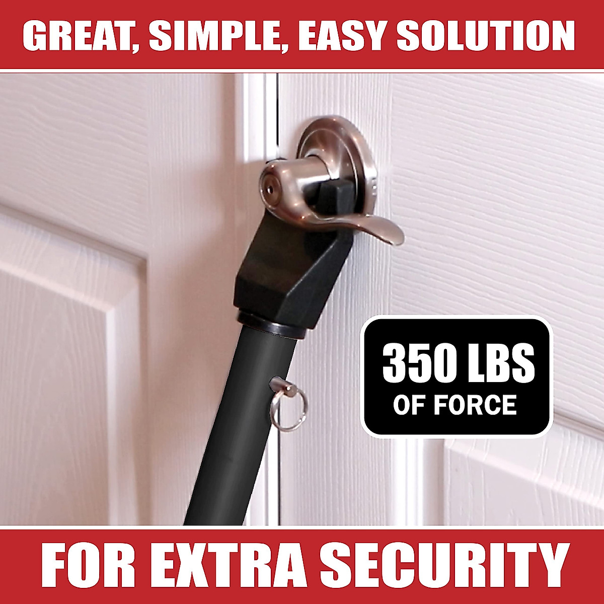 Product Trend Door Security Bar, 2-Sets Adjustable-Length Portable Door Bar for Hinged and Sliding Doors, Home Safety and Travel Security, Extends 28 Inches to 45 Inches, Grey