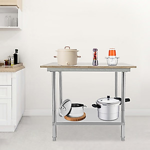 Adjustable Workbench, 35.43×29.92 Inch Kitchen Preparation Table Garage Workbench, Kitchen Tool Table with Storage Space, for Home and Commercial