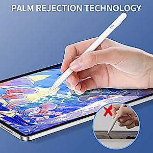 Stylus Pen for iPad with Palm Rejection, Tilt Sensitive and Magnetic Pencil for (2018-2022) Apple iPad Pro 11/12.9 Inch, iPad Air 3rd/4/5th Gen, iPad 6/7/8/9th Gen, iPad Mini 5/6th Gen (White)