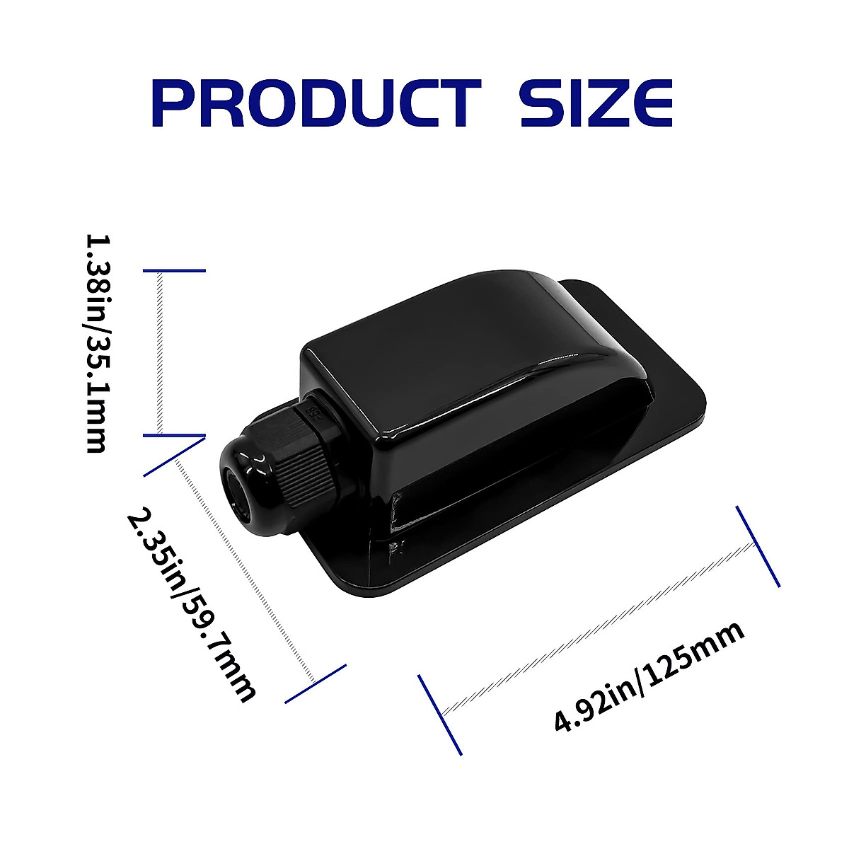 Zayin ABS Single Solar-Cable-Entry-Gland-Housing Cable Entry Plate 3mm to 12mm Solar Single Cable Entry Gland Box for RV roof Waterproof,Boats,Yacht,Roofs（Black）