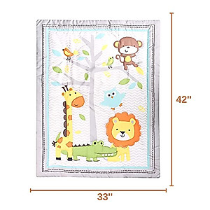 Baby Bees 3 Pieces Jungle Party Crib Bedding Sets for Boys and Girls | Baby Bedding Set of Crib Fitted Sheet, Quilt for Standard Size Crib