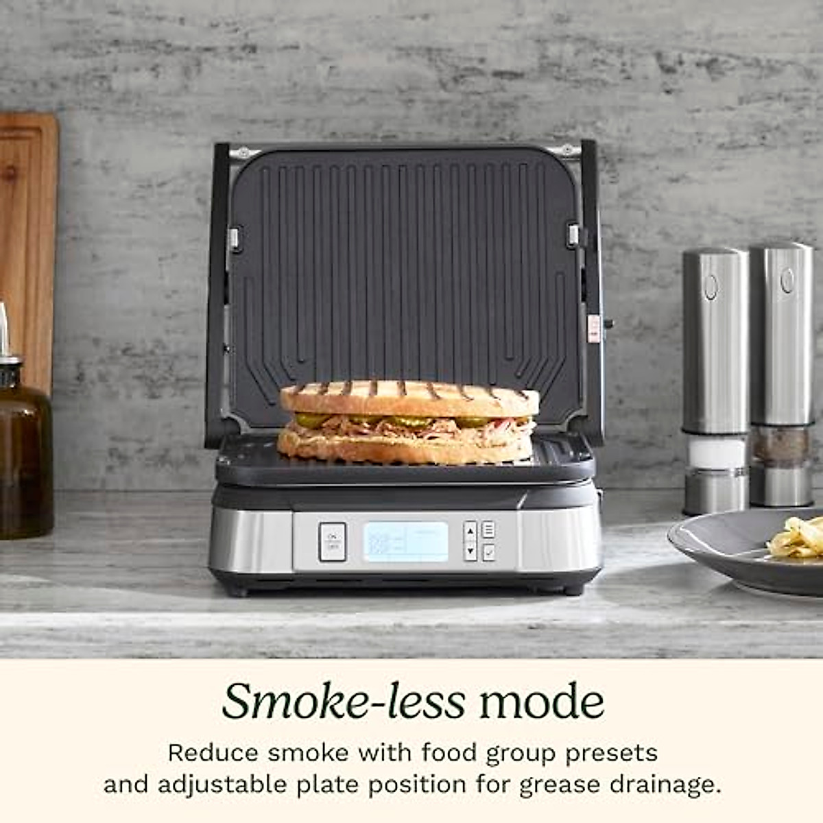 Cuisinart GR-6S Contact Griddler with Smoke-Less Mode