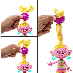 Mattel DreamWorks Trolls Band Together Fashion Doll & 10+ Accessories, Hairsational Reveals Viva with Transforming Hair Piece
