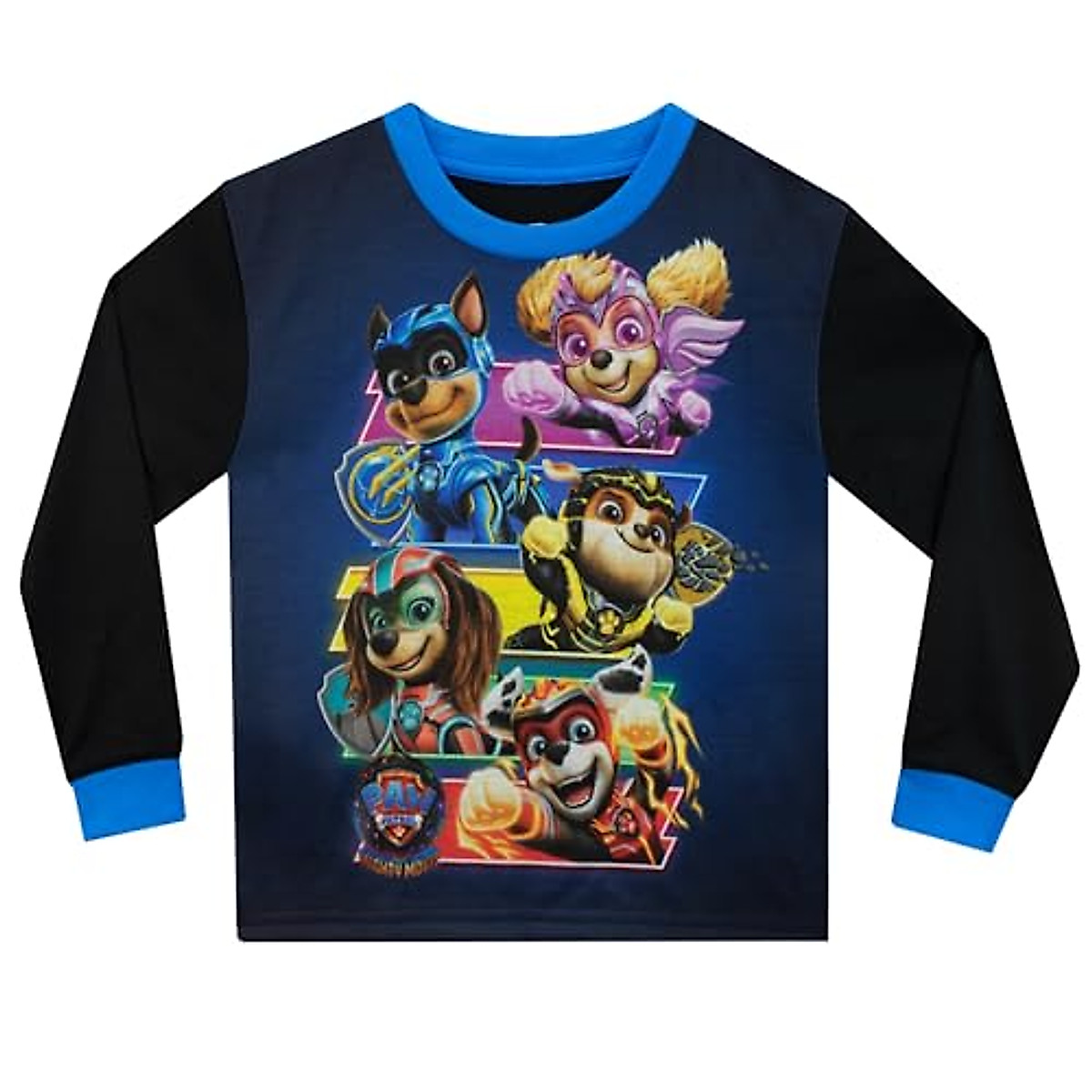 Paw Patrol Pajamas | The Mighty Movie Pajamas For Boys | Marshall Chase And Skye PJs For Kids | Blue | 8