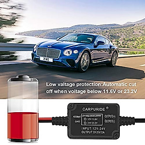 Dash Cam Hardwire Kit, Mini USB Port, DC 12V - 24V to 5V/2A Max Car Dash Camera Charger Cable kit with Fuse, Low Voltage Protection for Dash Cam (Mini USB and Fuse Kit)