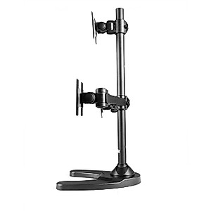 MonMount Triple Monitor Stand Freestanding Triangle Orientation Holds Up to 27-Inch Screens, Black (LCD-3501T-B)