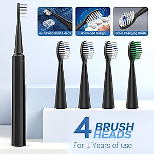 Szong Adult Toothbrush 4 Pack Brush Black