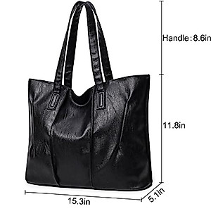 YOUNXSL Handbags and Purses for Women Large Shoulder Bag Fashion Totes PU Leather Top-Handle Bags Grey