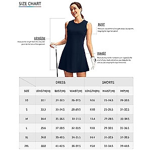 Soothfeel Women's Tennis Golf Dress with Built in Shorts Sleeveless Workout Active Athletic Dress for Women with 4 Pockets (Navy, S)