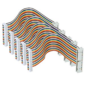 S erounder 5Pcs GPIO Ribbon Cable for Raspberry Pi Male to Female 40pin Breadboard Jumper Wire Computer Accessories 20cm(Male to Female)