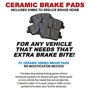 R1 Concepts Front Brakes and Rotors Kit |Front Brake Pads| Brake Rotors and Pads| Ceramic Brake Pads and Rotors|fits 2013-2022 INFINITI JX35, QX60; Nissan Murano, Pathfinder