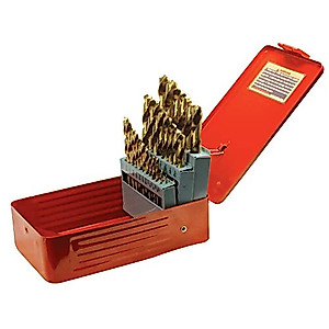 Performance Tool W9017 Drill Bit Set with Steel Case Titanium Coated, 29-Piece, Black