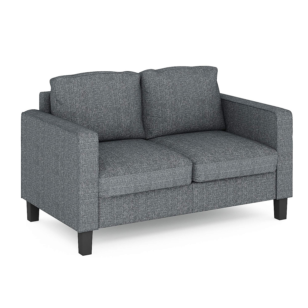 Furinno Bayonne Modern Upholstered Loveseat/Sofa Couch for Living Room, Gunmetal