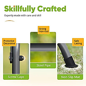 Zupapa Outdoor Patio Swing Chair w/Textilene Breathable 3-Person Armrest Seat, Canopy Porch Swing w/Adjustable Shading, Heavy-Duty Powder-Coated Swing Sets for Backyard, Poolside, Balcony - Gray