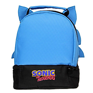 Sega Sonic the Hedgehog Lunch Bag Big Face Dual Compartment Lunch Box Kit