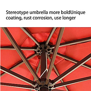 Tyoo Terrace Umbrella Light Cordless Parasol String Light Led Umbrella Pole Light Umbrella Outdoor Garden Decoration Applicable to Garden Lawn (Color : Brown)